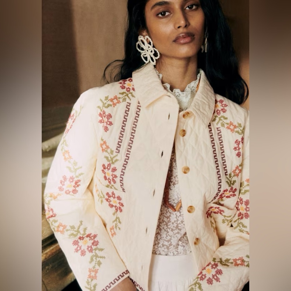 Nwot Sezane X Lucia Vergara Liah Jacket Size 40/8 - Gem